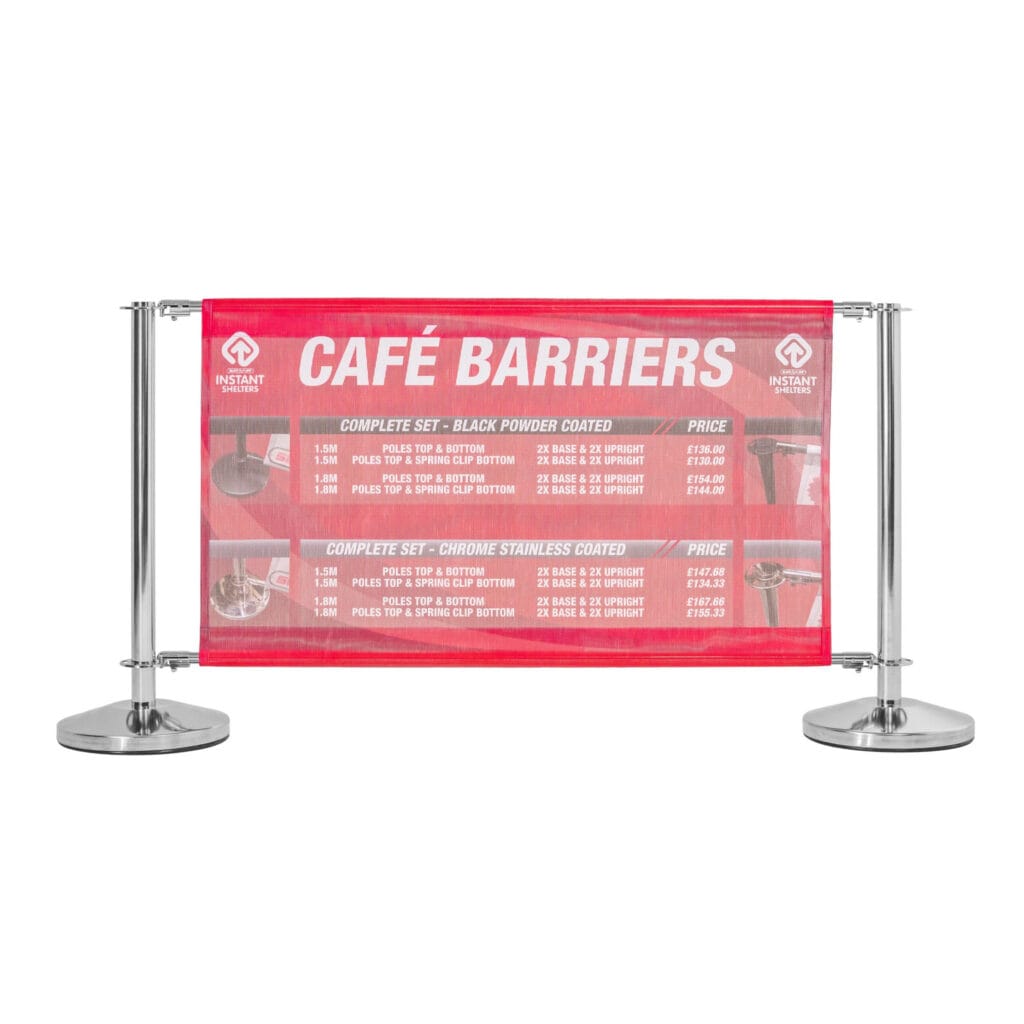 Outdoor Custom Branded Cafe Barriers - Surf & Turf UK