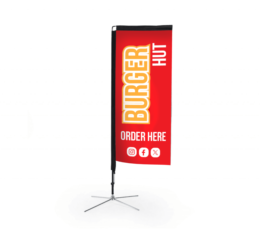 Eco-Friendly Custom Printed Portrait Flags - Surf & Turf