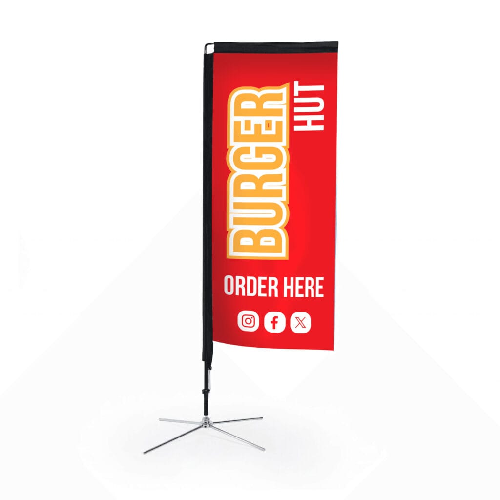 Eco-Friendly Custom Printed Portrait Flags - Surf & Turf
