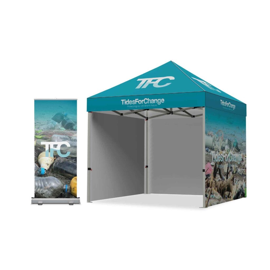 Custom Dye Sublimation Printed Gazebo – Print Package 6 - Surf & Turf UK